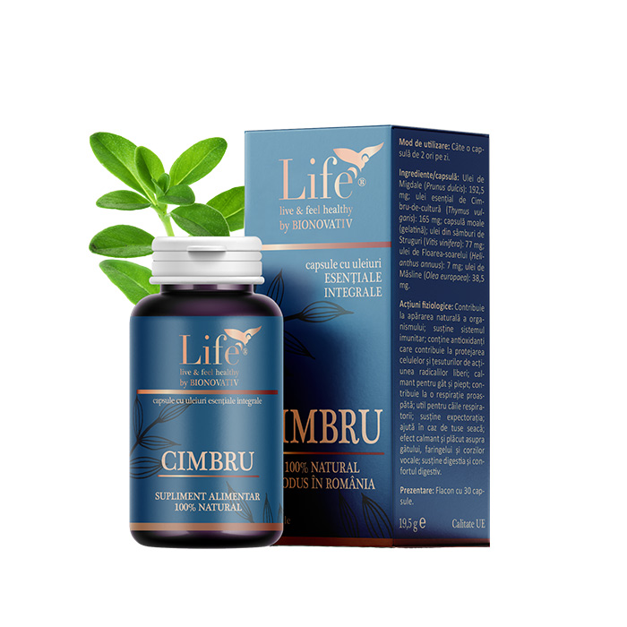 CIMBRU – 30 capsule moi cu ulei esențial integral🌿- Life Bio